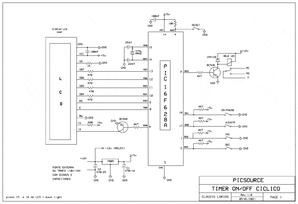 TIMER ON/OFF CÍCLICO C/ PIC16F628A (REF 351) – PicSource